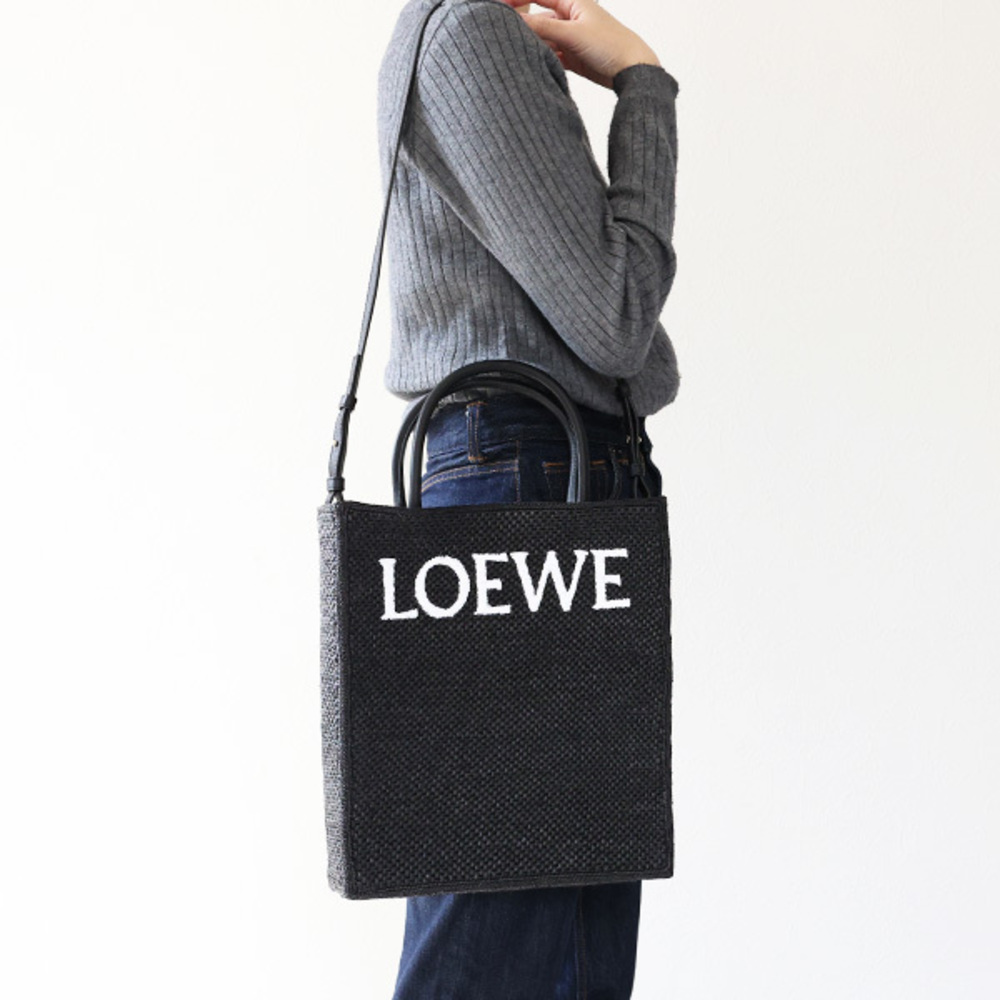 Loewe Standard A4 Rafiaa Bag Black - Gem